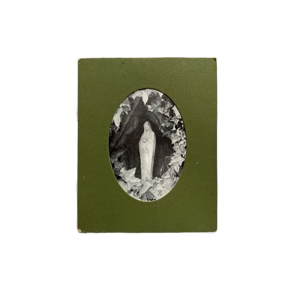 The Cat Vintage | Art | Vintage Religio Matted Print Ivy Madonna ...